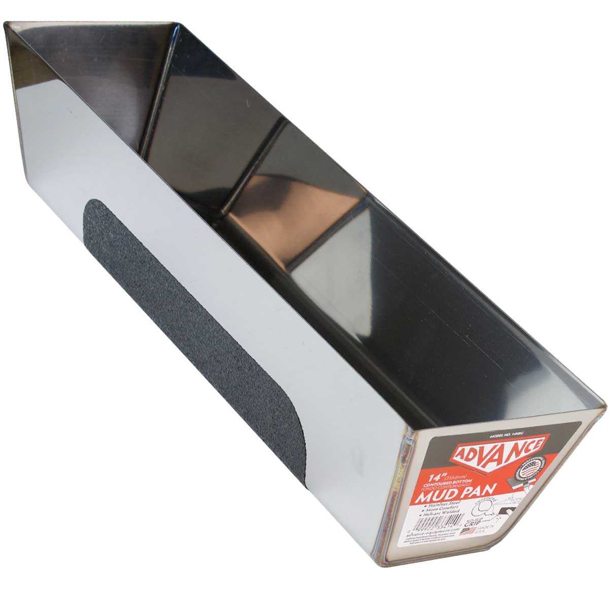 Advance 14" Heli-Arc Round Bottom Mud Pan with Grip | All-Wall.com