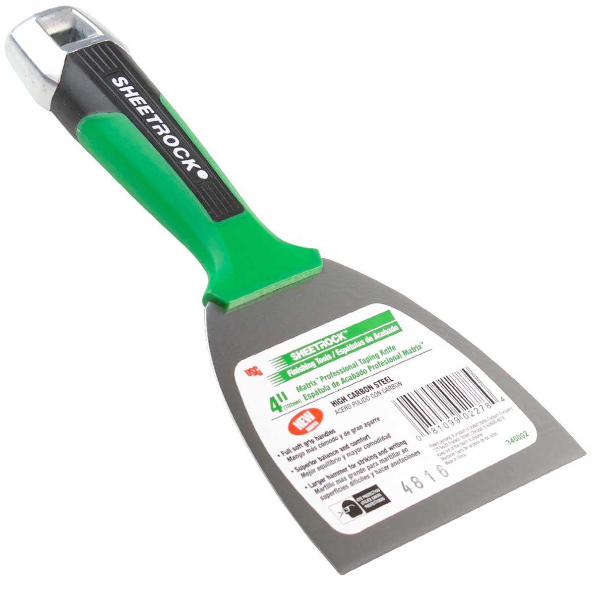 USG Sheetrock 4" Matrix Carbon Steel Drywall Putty Knife 340002