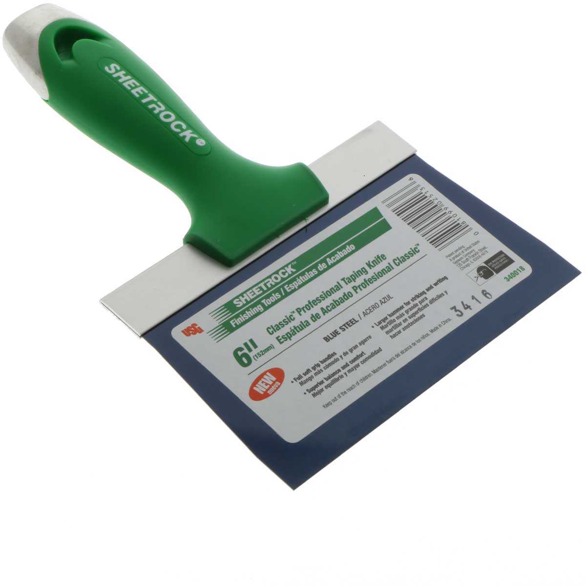 Sheetrock 6" Classic Handle Blue Steel Drywall Taping Knife 340018