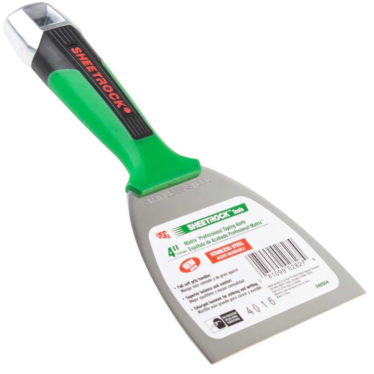 USG Sheetrock 4" Matrix Stainless Steel Putty Knife 340504 | All-Wall.com