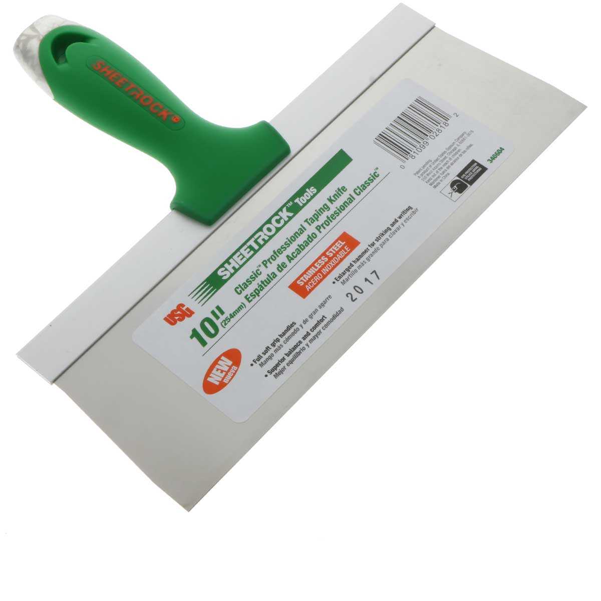 Sheetrock 10" Classic Handle Stainless Steel Drywall Taping Knife ...