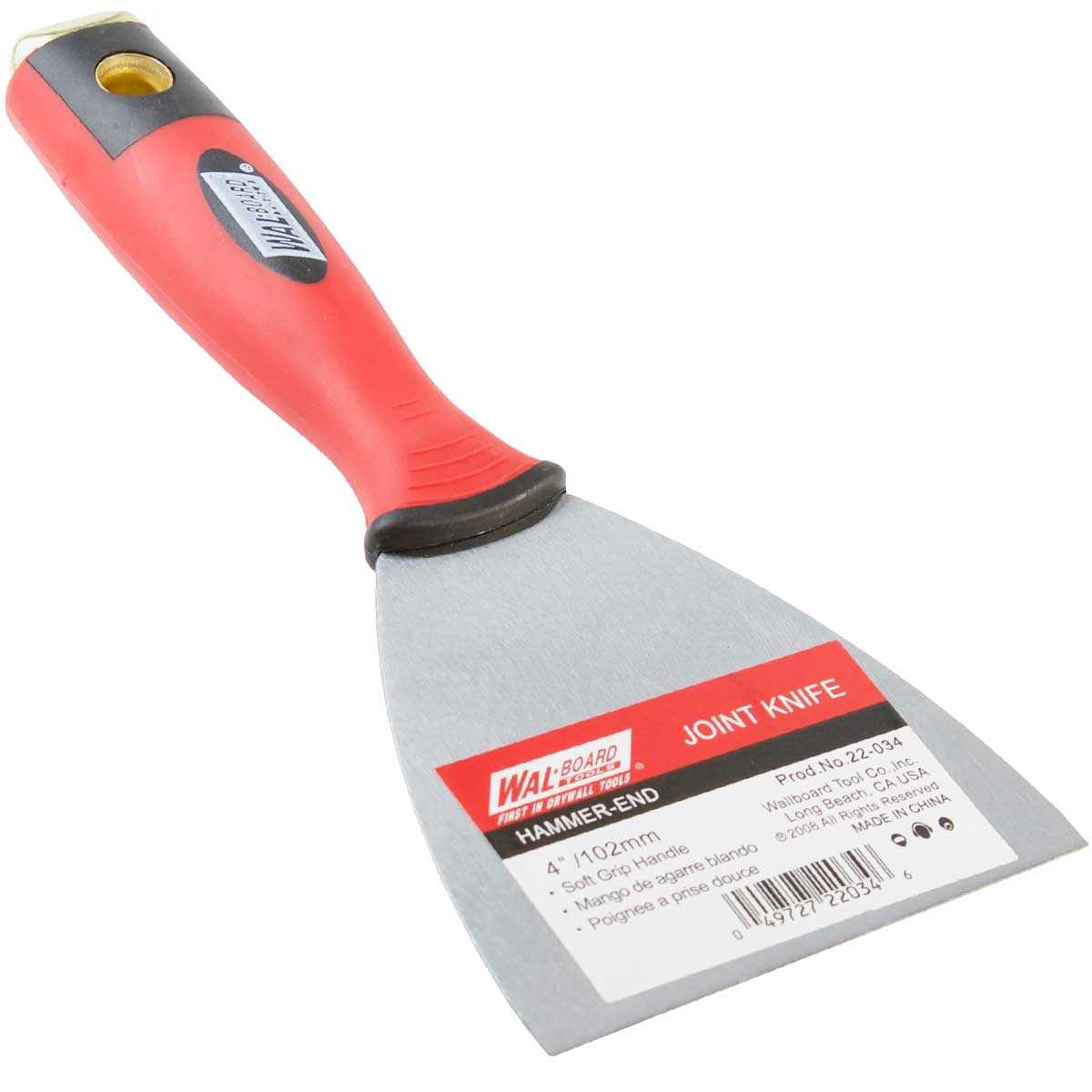 Wal-Board 4" Hammer End Soft Grip Joint Knife