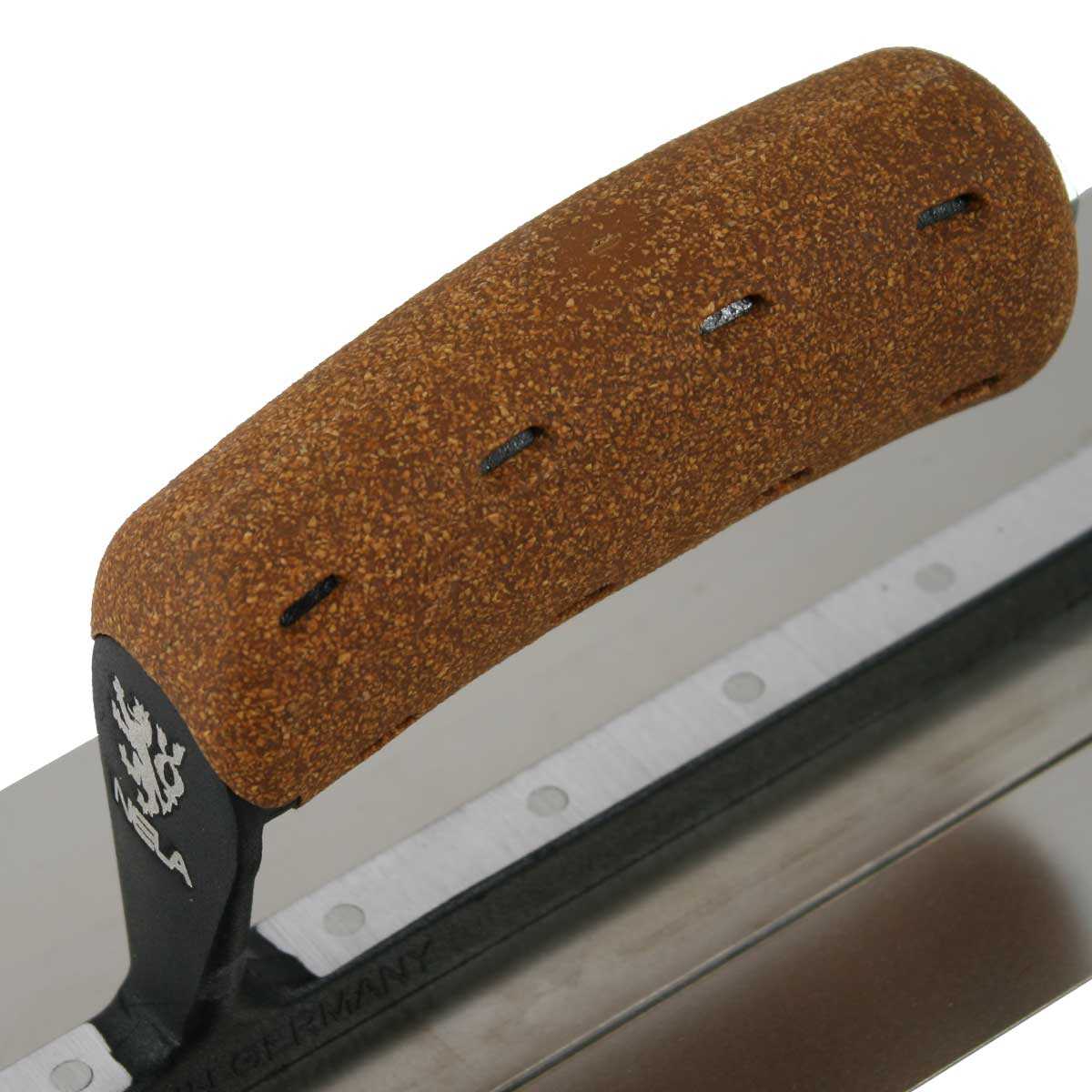 Nela 16" x 4.3" SuperFLEX BiKo Grip Cork Handle Stainless Finishing Trowel