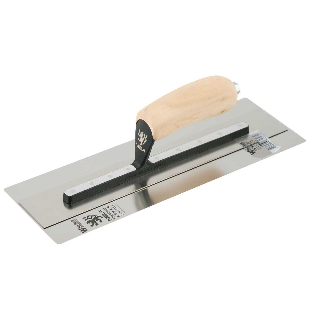Nela 13" x 4.3" Superflex Wood Handle Stainless Steel Finishing Trowel
