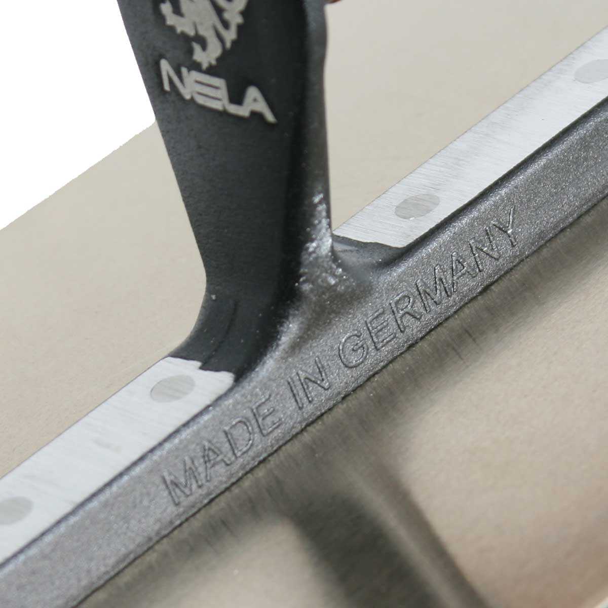 Nela 14" x 4.75" Wood Hdl Chrome SS Curved Smoothing Trowel