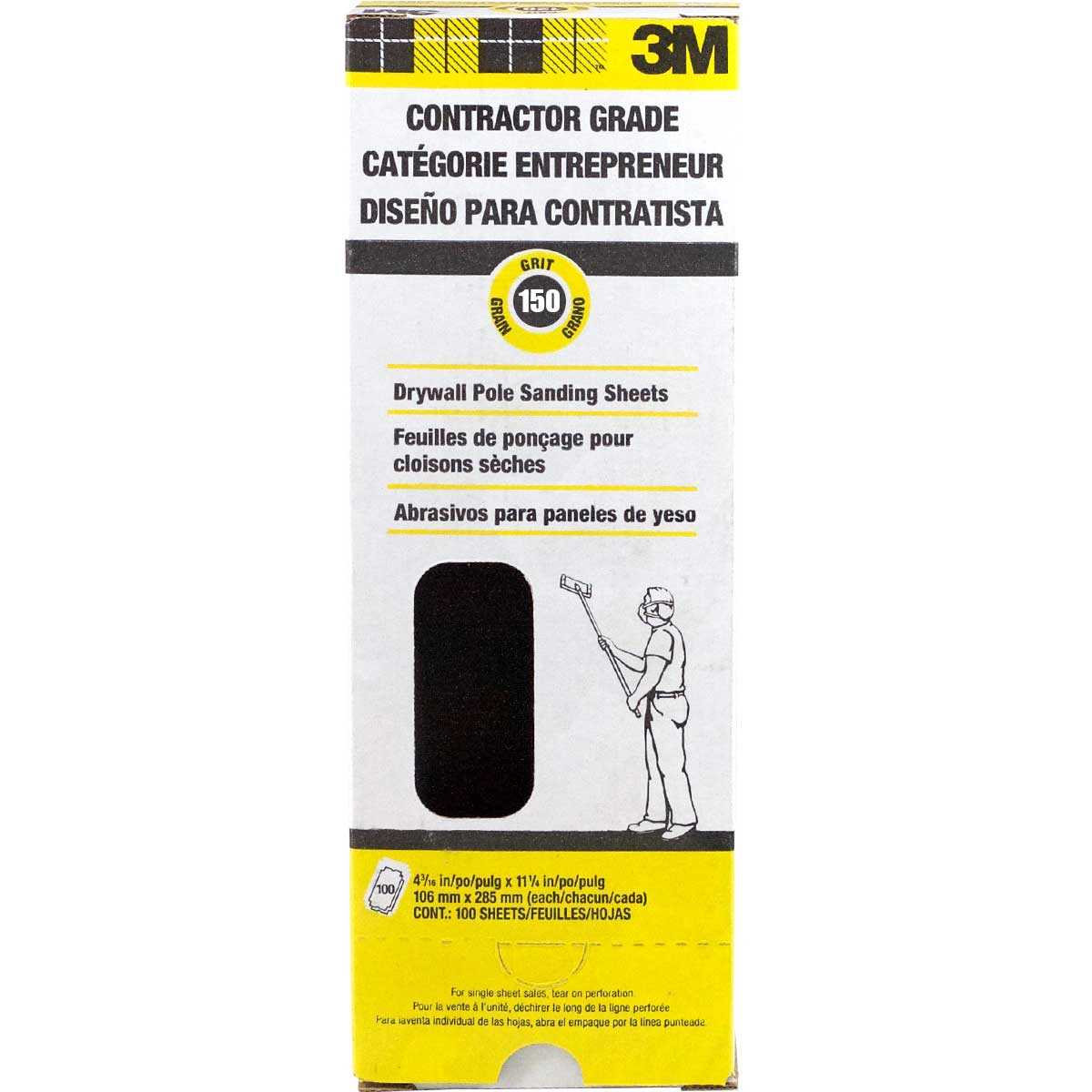 3M 150 Grit Sanding Sheets 4-3/16" x 11-1/4" 100/Pack