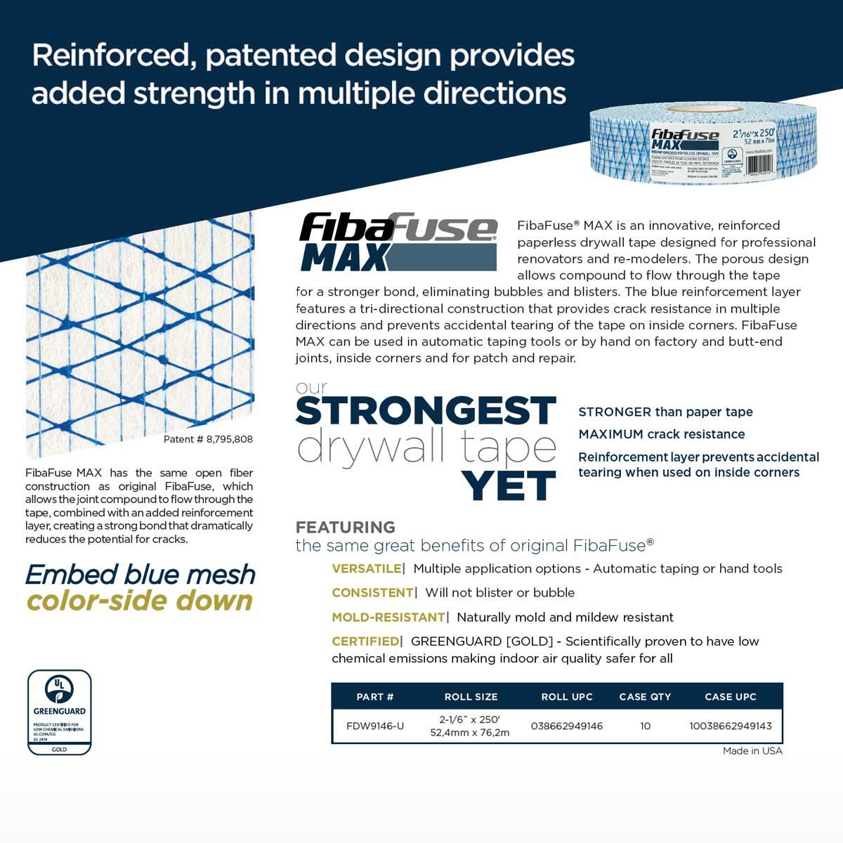FibaFuse MAX Reinforced Drywall Tape