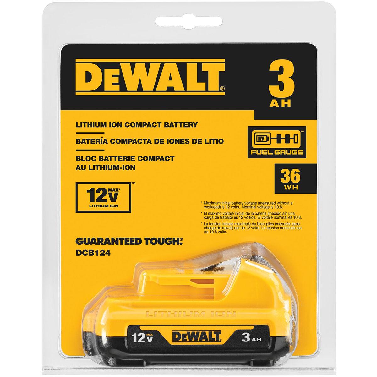 DeWalt 12V MAX Lithium Ion 3.0Ah Battery DCB124 | All-Wall.com