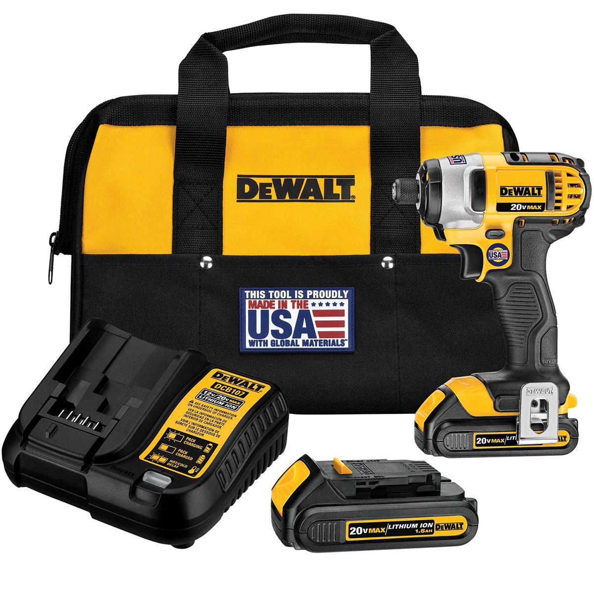 DeWalt 20V MAX Lithium Ion 1/4" Impact Driver Kit DCF885C2
