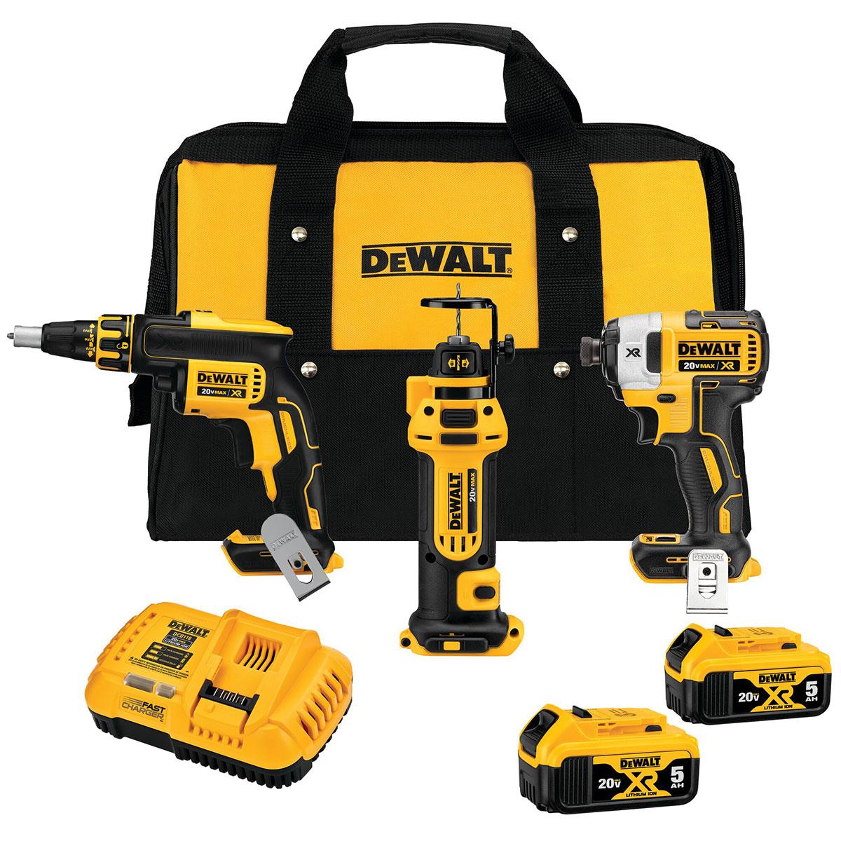 DeWalt 20V MAX XR 3-Tool Drywall Combo Kit DCK301P2