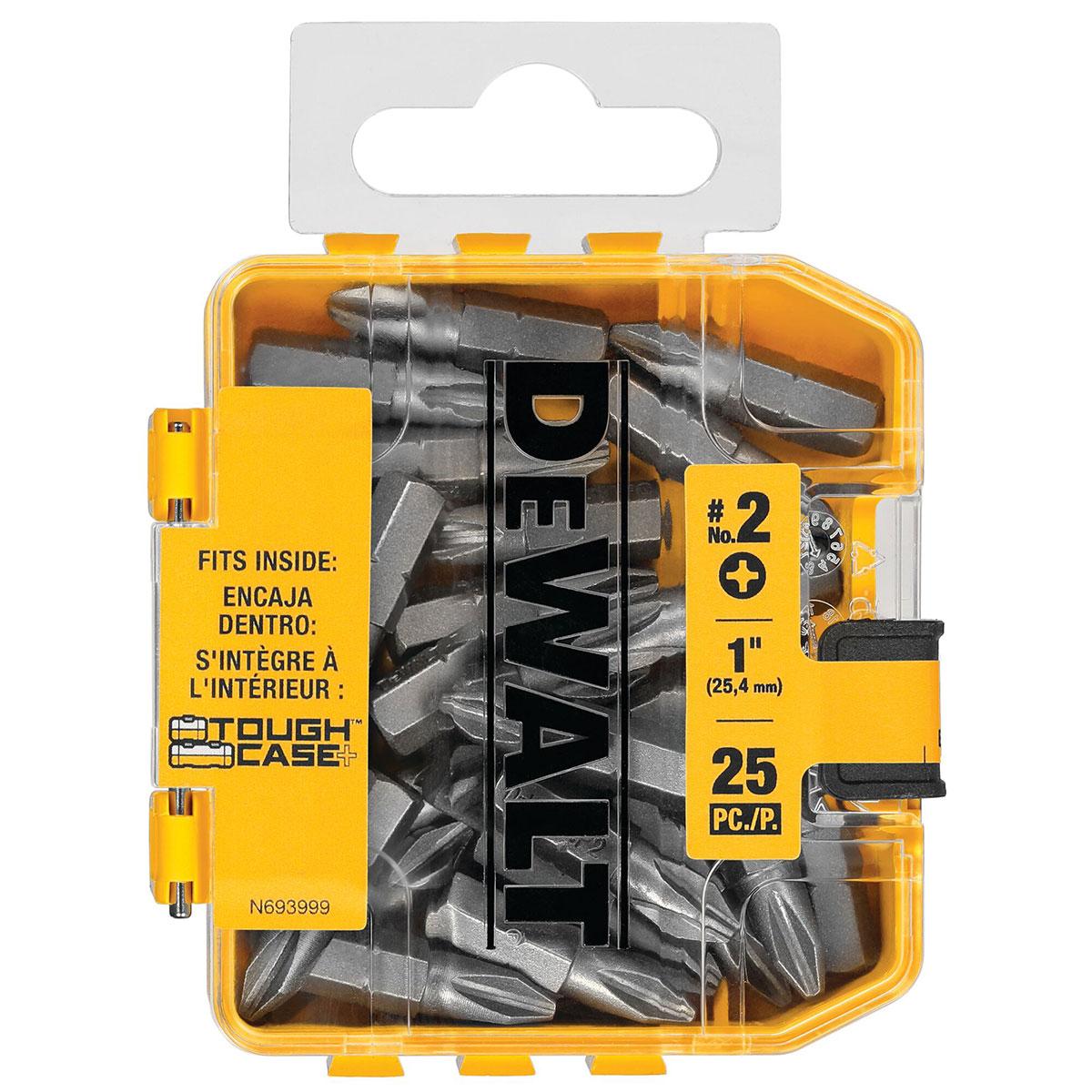 DeWalt #2 Phillips Bit Tips with ToughCase® 25pk DWAF2002B25