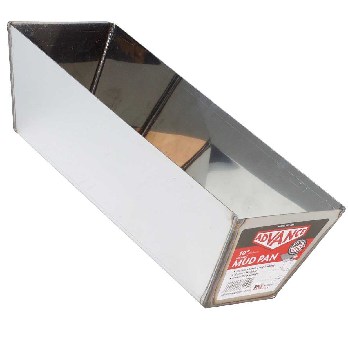 Advance 10" Heli-Arc Welded Stainless Mud Pan