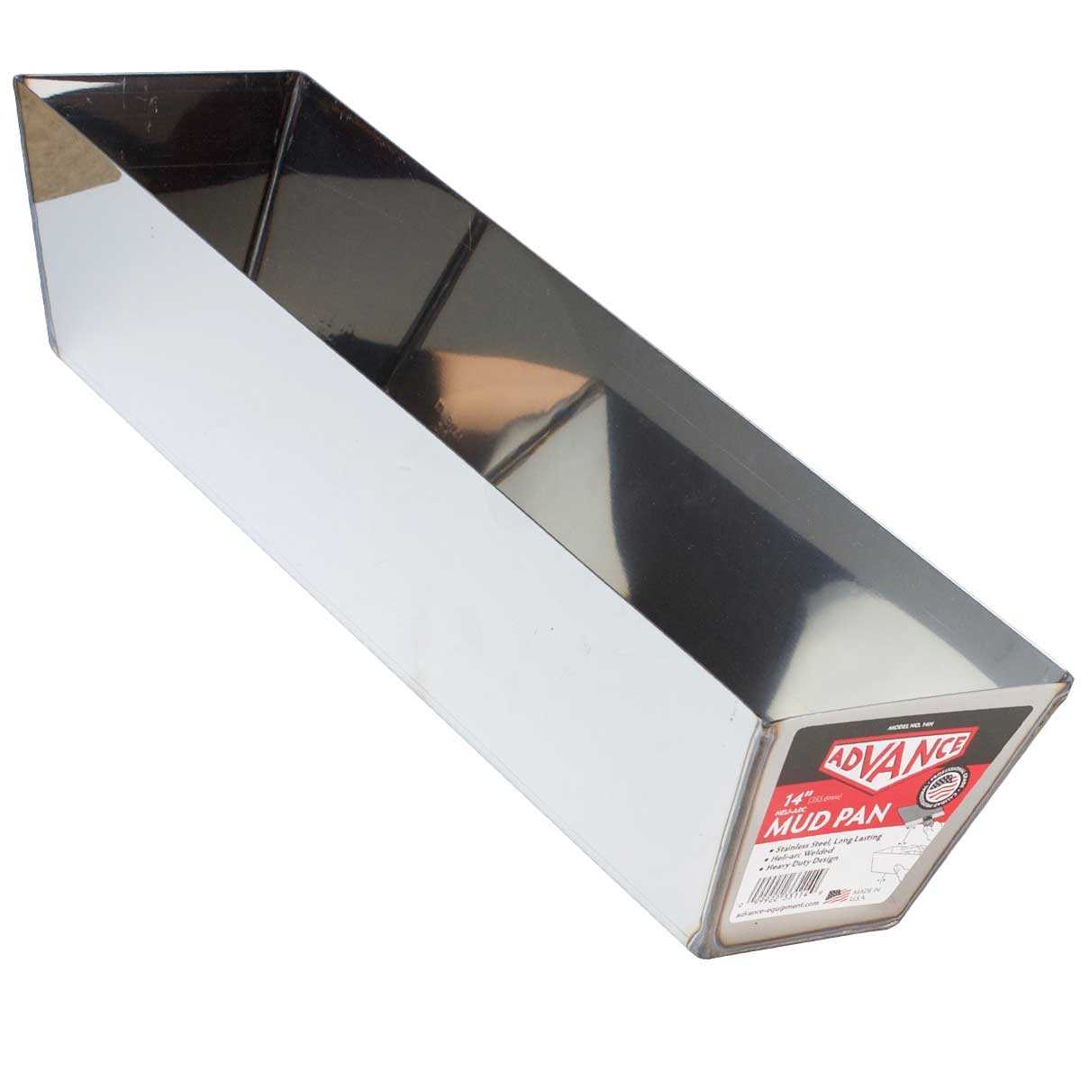 Advance 14" Heli-Arc Welded Stainless Mud Pan