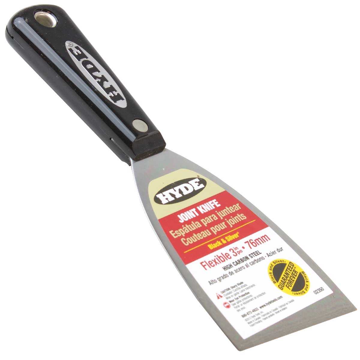 HYDE 02350 Flexible Black & Silver 3" Scraper/Knife